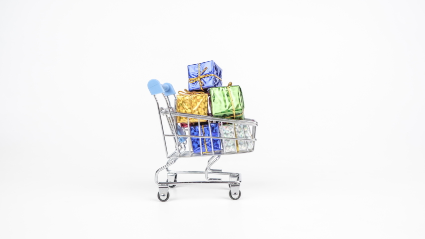 Stop Motion Animation Shopping Cart Stock Footage Video (100% Royalty ...