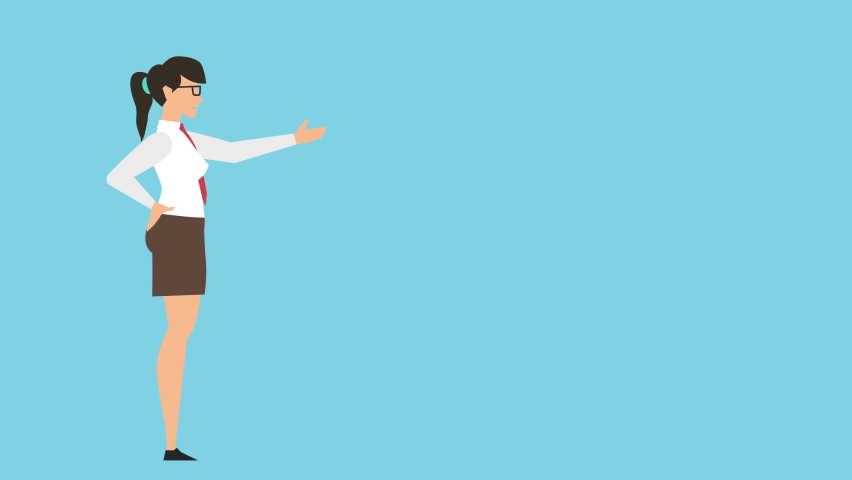 businesswoman character talking speaker loop cartoon Stock Footage ...