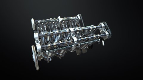 Rotating V8 Engine Animation Explosions Loop Stock Footage Video (100% ...