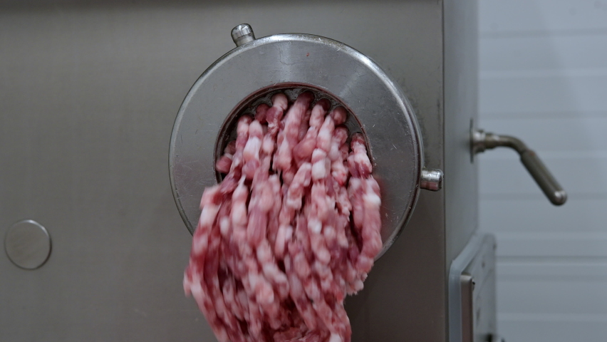 minced meat factory machine red raw Stock Footage Video (100% Royalty ...