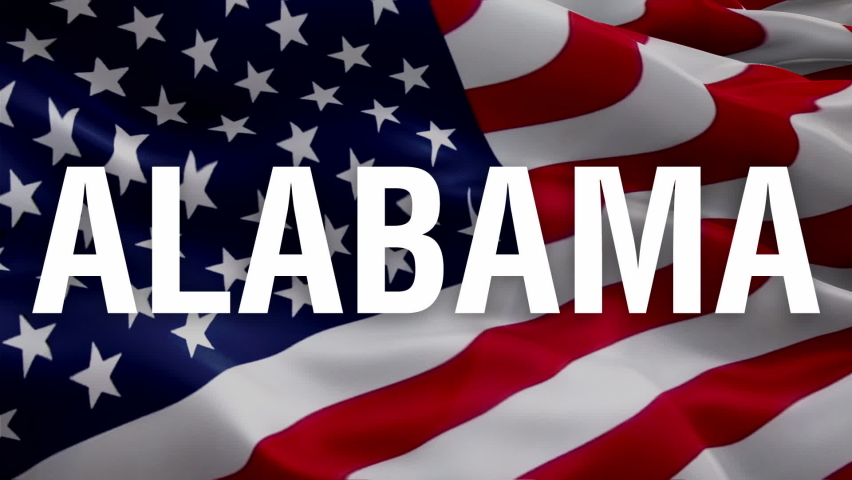 alabama text american flag video 3d Stock Footage Video (100% Royalty ...