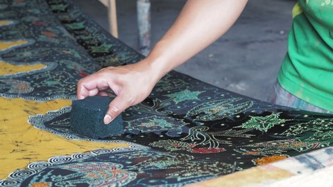 Batik Coloring Process Modern Contemporary Batik Stock Footage Video ...