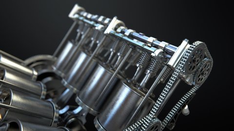 3d Animation Fuel Injected V8 Engine Stock Footage Video (100% Royalty ...