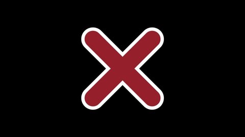 Red Ban Icon Cross On Black Stock Footage Video (100% Royalty-free ...
