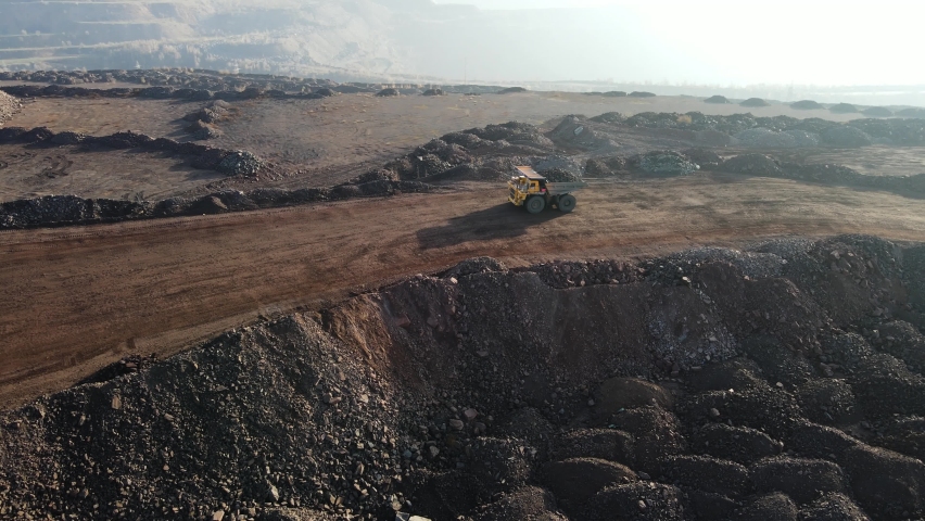 giant huge quarry trucks mining quarries Stock Footage Video (100% ...