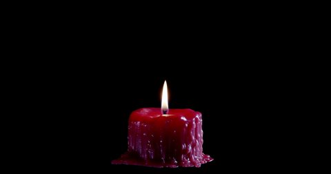 Single Red Candle Burning Isolated Candle Stock Footage Video (100% ...