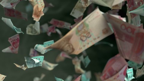 falling dollar banknotes 4k loopable high Stock Footage Video (100% ...