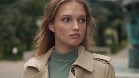 Portrait Teenager Girl Looking Camera Smiling Stock Footage Video (100% ...