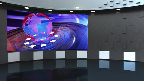 news- broadcast tv studio background Stock Footage Video (100% Royalty ...