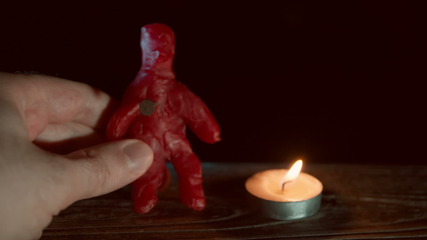 voodoo wax doll magic baneful Stock Footage Video (100% Royalty-free ...