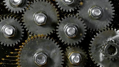 Super Slow Motion Shot Gear Mechanism Stock Footage Video (100% Royalty ...