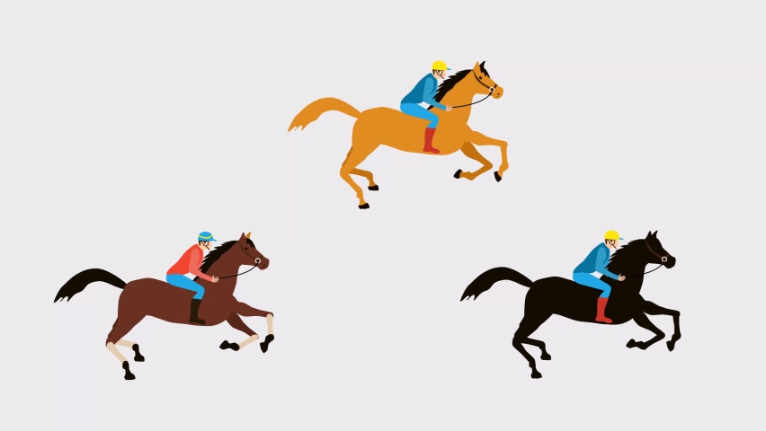 equestrian horse runners 2d animation Stock Footage Video (100% Royalty ...