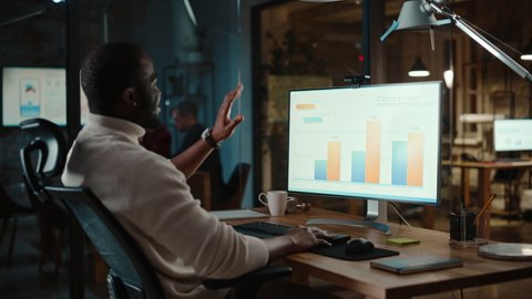 Handsome Black African American Project Manager Stock Footage Video ...