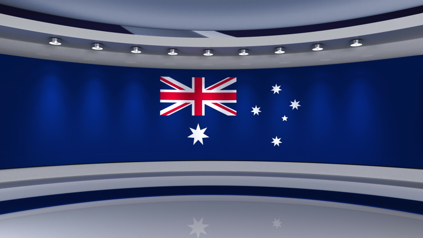 tv studio australia australian flag background Stock Footage Video (100 ...