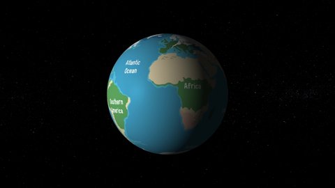 Animation 3d Earth Spinning Space Stock Footage Video (100% Royalty ...