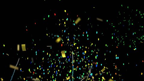 Animation Multi Coloured Confetti Fireworks Exploding Stock Footage Video (100% Royalty-free ...