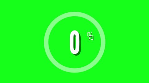 Circle Percentage Loading 0100 Green Screen Stock Footage Video (100% ...
