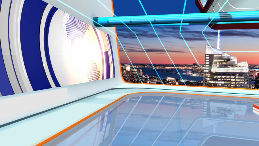 virtual news studio set background Stock Footage Video (100% Royalty ...
