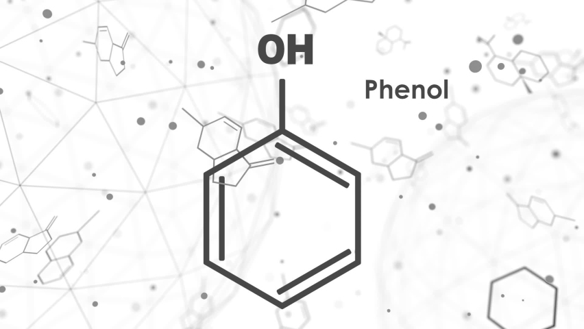 Phenol Structural Chemical Formula. Lines Stock Footage Video (100% ...