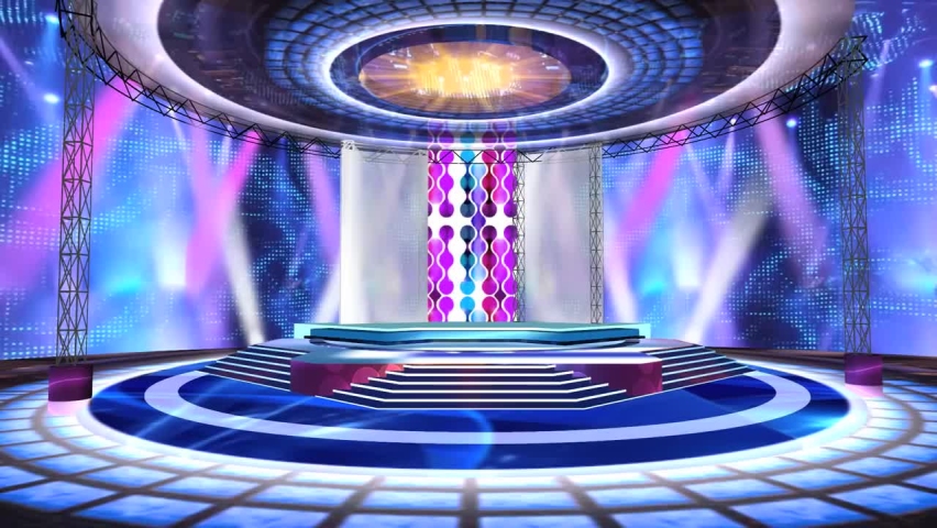 virtual entertainment studio set background Stock Footage Video (100% ...