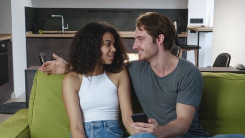 Lazy Millennial Couple Getting Bored Home Stock Photo (Edit Now) 1095874385