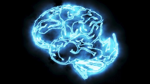 Blue Glowing Brain Conept Abstract Artificial Stock Footage Video (100% ...