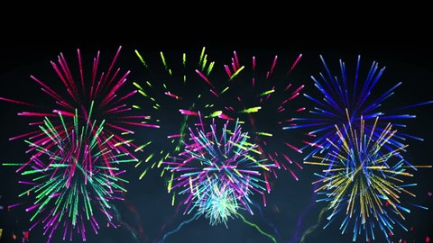 Beautiful Cg Animation Fireworks Celebration Day Stock Footage Video (100% Royalty-free ...