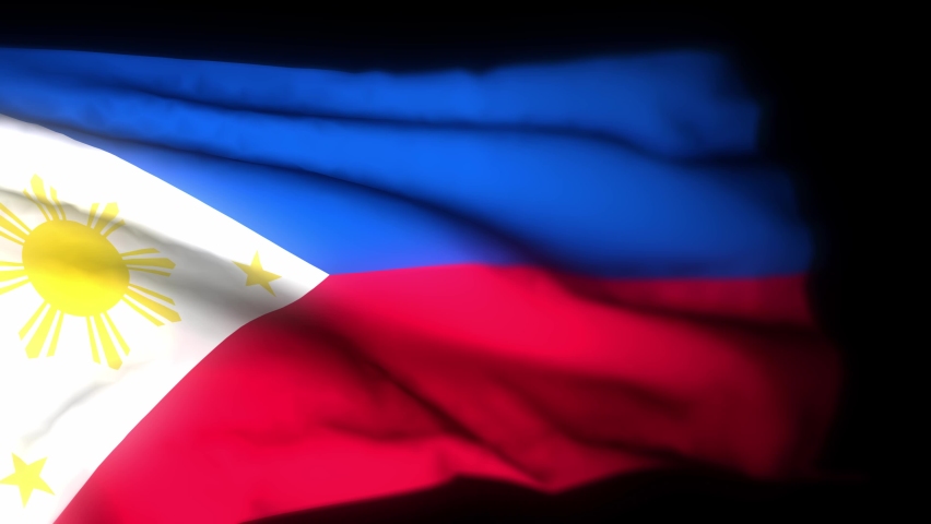 Philippines Close Waving Flag Hd Loop Stock Footage Video (100% Royalty ...
