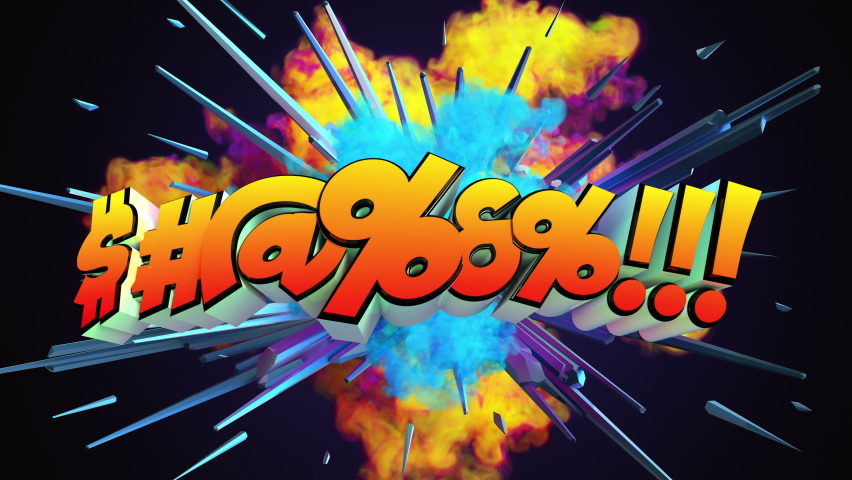 Colored Abstract Explosion with Angry 库存影片视频（100% 免版税）1063417057 ...