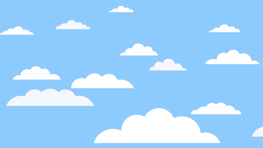 Animation 2d Clouds Flying Across Sky Stock Footage Video (100% Royalty ...