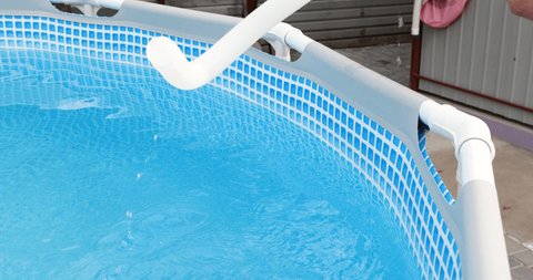 Skimmer Frame Pool Installation Skimmer Pool Stock Footage Video (100% ...