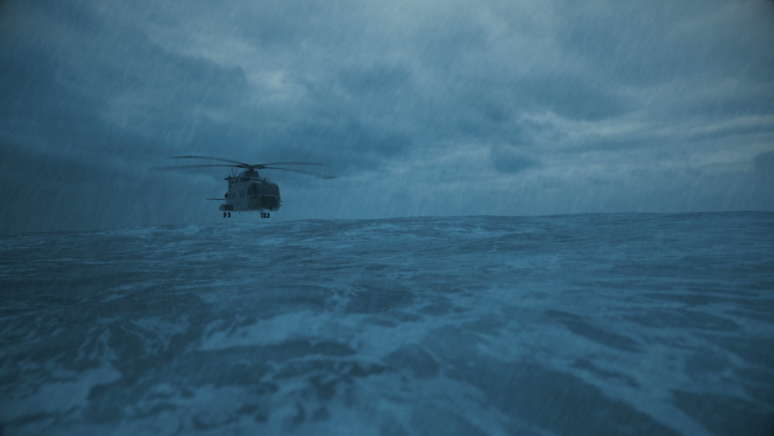 Helicopter Flies Into a Storm Stock Footage Video (100% Royalty-free ...
