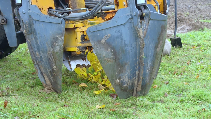 tree transplanter heavy machine large transplant Stock Footage Video ...