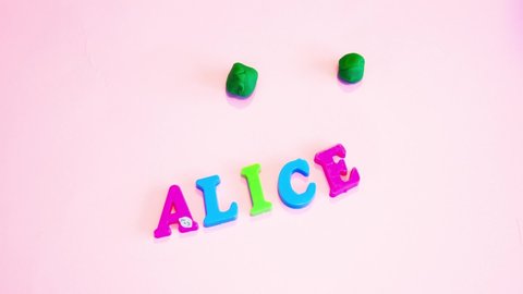 Stop Motion Name Alice Stock Footage Video (100% Royalty-free ...