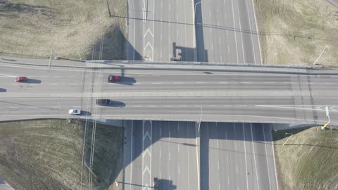 Freeway Interstate Overpass Birds Eye View Stock Footage Video (100% ...