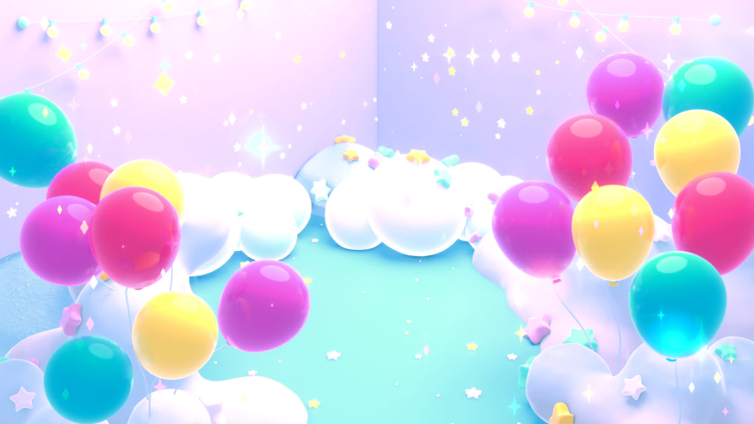 looped cartoon balloons party animation Stock Footage Video (100% ...