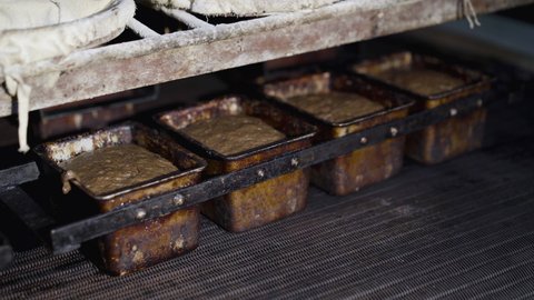 Rye Bread Production Cast Iron Equipment Stock Footage Video (100% ...