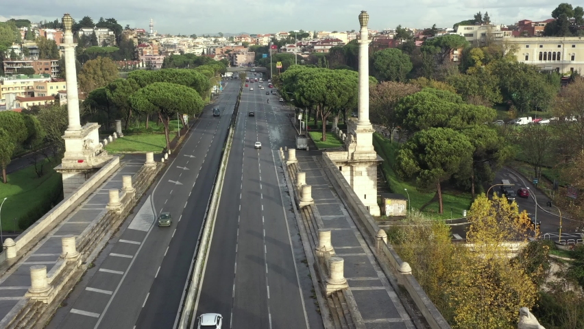 ponte flaminio known corso francia viaduct Stock Footage Video (100% ...