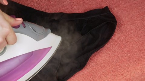 Ironing Linensteaming Function Electric Appliance Steam Stock Footage ...