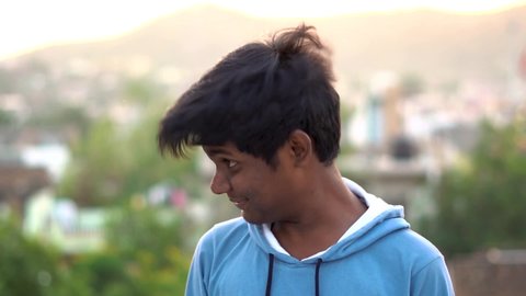 Extremely Happy Indian Kid Swirling His Stock Footage Video (100% ...