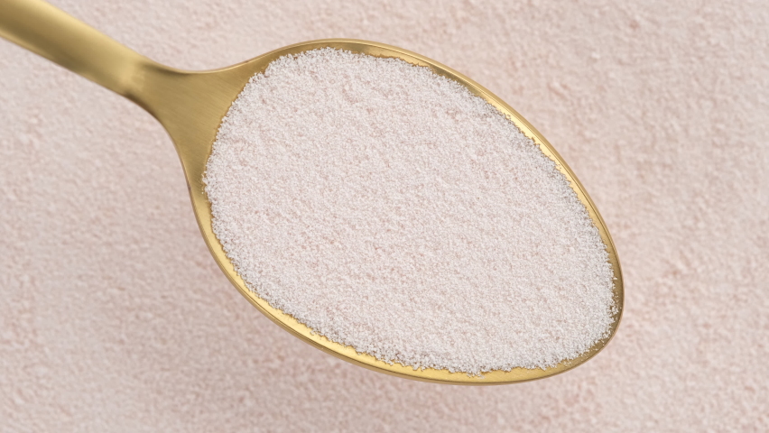 Collagen Powder in Golden Spoon Stock Footage Video (100% Royalty-free ...