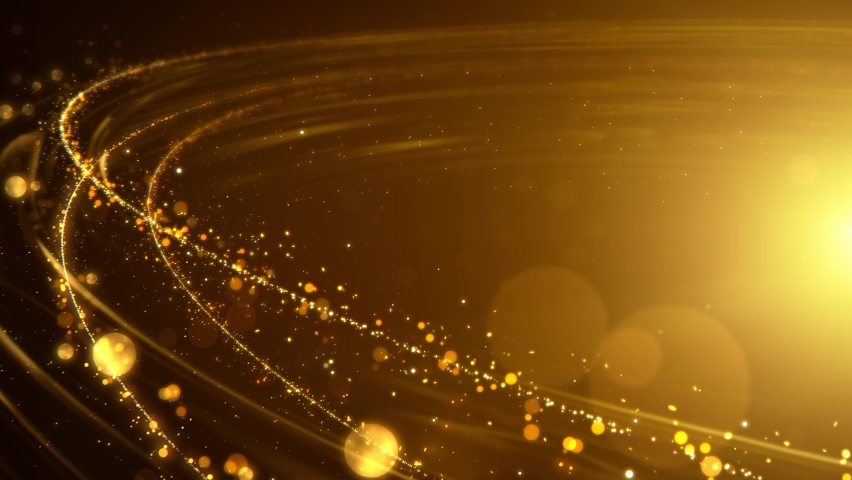 golden particles bokeh effect twirling circles Stock Footage Video (100 ...