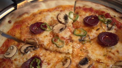 Macro Shot Hot Artisan Pizza Camera Stock Footage Video (100% Royalty ...