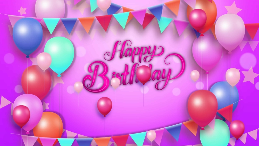 happy birthday animation text loop background Stock Footage Video (100% ...