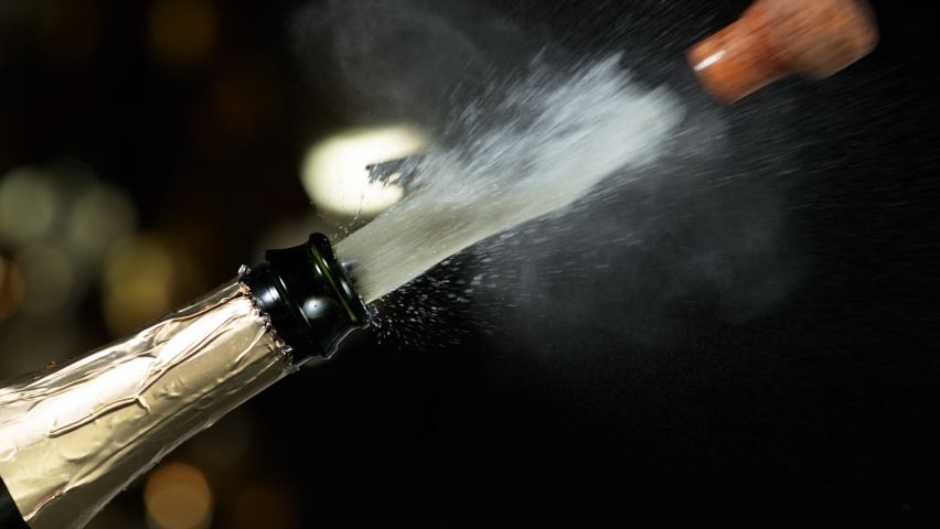 Super Slow Motion Champagne Explosion Opening Stock Footage Video (100% ...