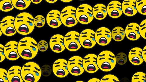 Super Sad Face Emoji Variety Animations Stock Footage Video (100% ...