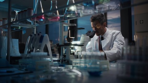 Medical Research Scientist Conducts Dna Experiments Stock Footage Video ...