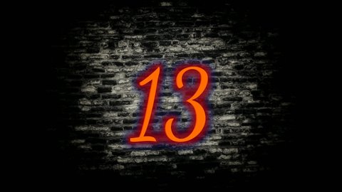 Number 13 Neon Light Animation Shining Stock Footage Video (100% ...