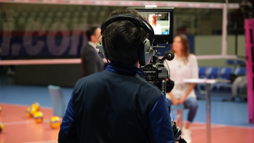 television operator on tv broadcasting production Stock Footage Video ...