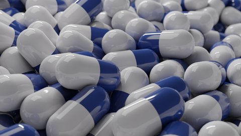 Background Blue White Pills Capsules Tumbling Stock Footage Video (100% ...